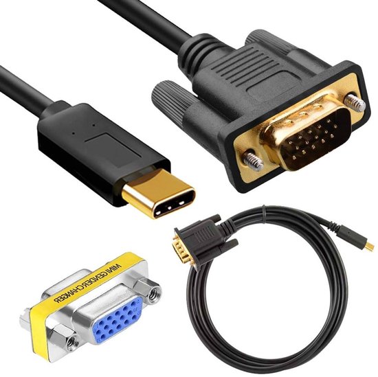 VGA-kabel 12 m 4K bij 30 Hz converter USB type C naar VGA-stekker met ...