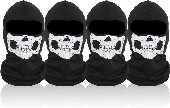 4 Pieces Skull Balaclava Face Mask Thermal Under Helmet Protection for ...
