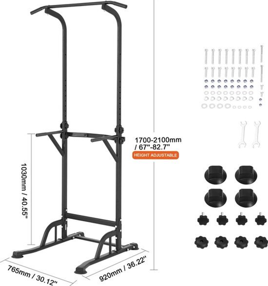 Gran Vida® - Pull-up Rack - Verstelbare Hoogte - Krachttraining ...
