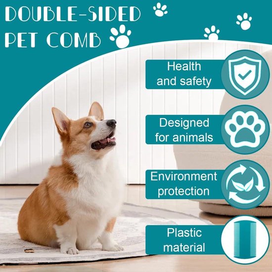 Set van 5 kammen voor luizen en vlooien, geschikt voor haar en katten ...