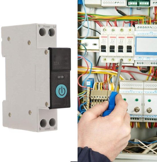 3 Timing Modes WIFI Smart Energy Monitor Switch Din Rail Circuit ...