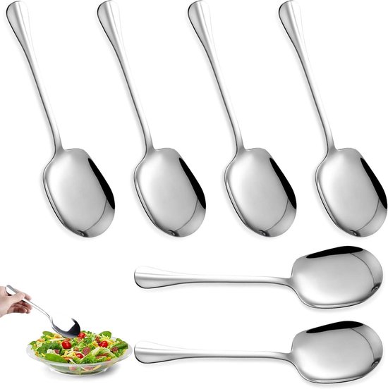 Opscheplepels roestvrij staal 25 cm - Set van 6stuks | bol