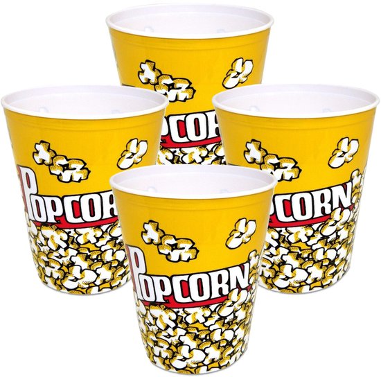 Concorde Popcorn bak - 8x - geel/wit - kunststof - D24 cm - 6 liter ...