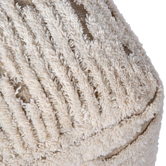 Atmooz - Rub - Poef - Beige - Wol - 50 x 50 x 45 cm - Comfortabel en ...