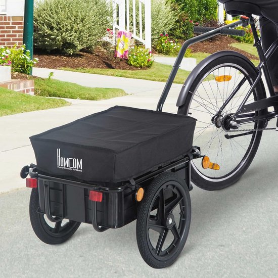 Fietsaanhanger 40 kg laadvermogen - Stalen vrachtaanhanger met grote ...