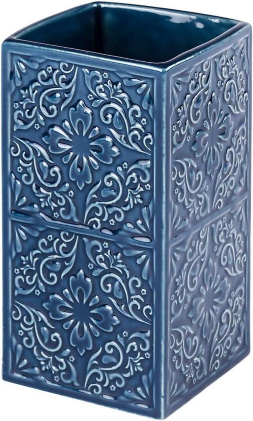 Blauwe tandenborstel- en tandpastahouder van keramiek - 65 x 65 x 12 cm ...