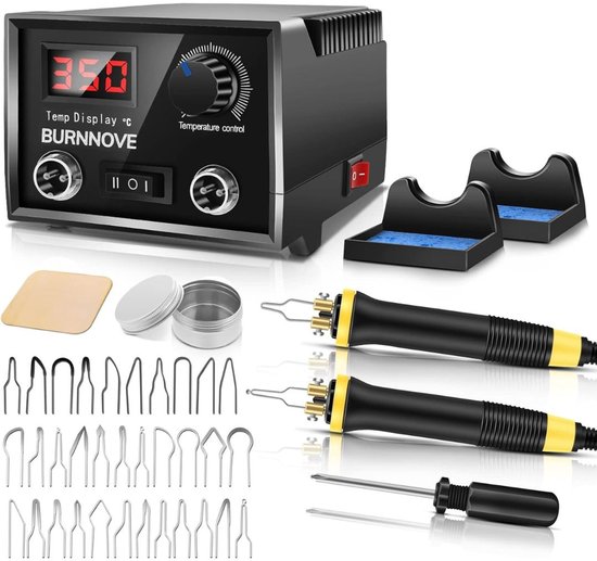 CRLYN® Houtbrander Set - Pyrografie voor Hobby - Soldeerbout - Zwart | bol