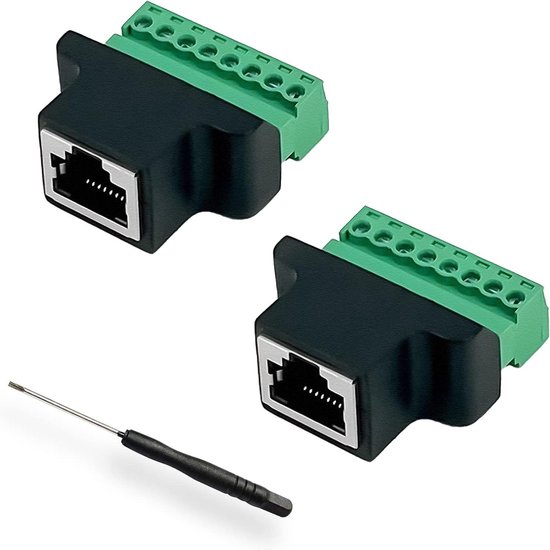 Adapter Covvy CCTV/DVR ethernet RJ45 bus naar terminal blok 8-pins ...