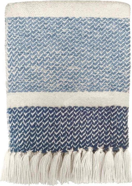 Malagoon - Berber grainy blue throw | bol