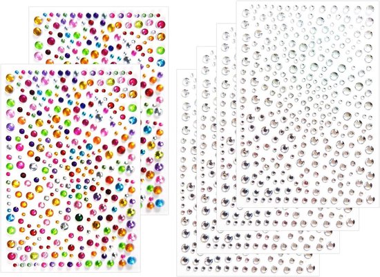 6 stuks acryl diamantstickers glinsterende edelstenen zelfklevende ...