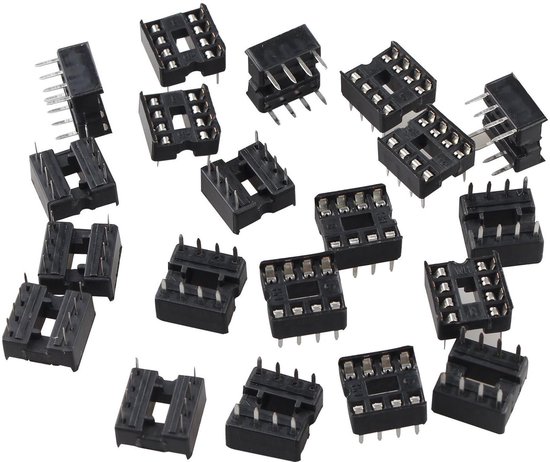 - 20 Stuks 8 Pin 2.54mm Pitch DIP/DIL IC Sockets Soldeer Type Adapter ...