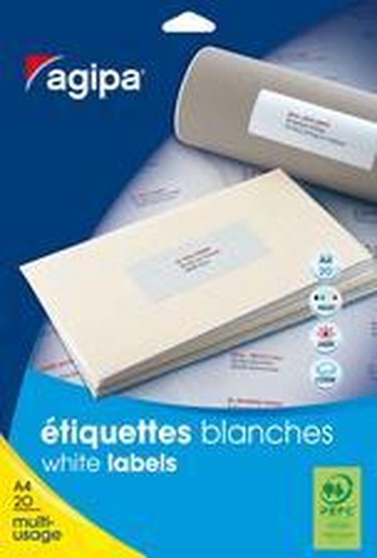 agipa Universal-Labels - kleinverpakking, 50 x 25 mm, wit | bol