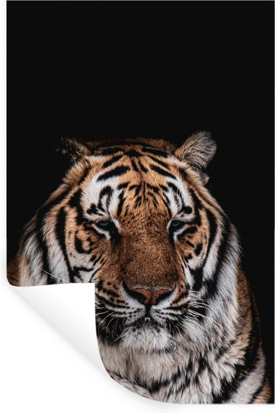Muurstickers - Sticker Folie - Tijger - Lui - Zwart - 40x60 cm - Plakfolie -... | bol