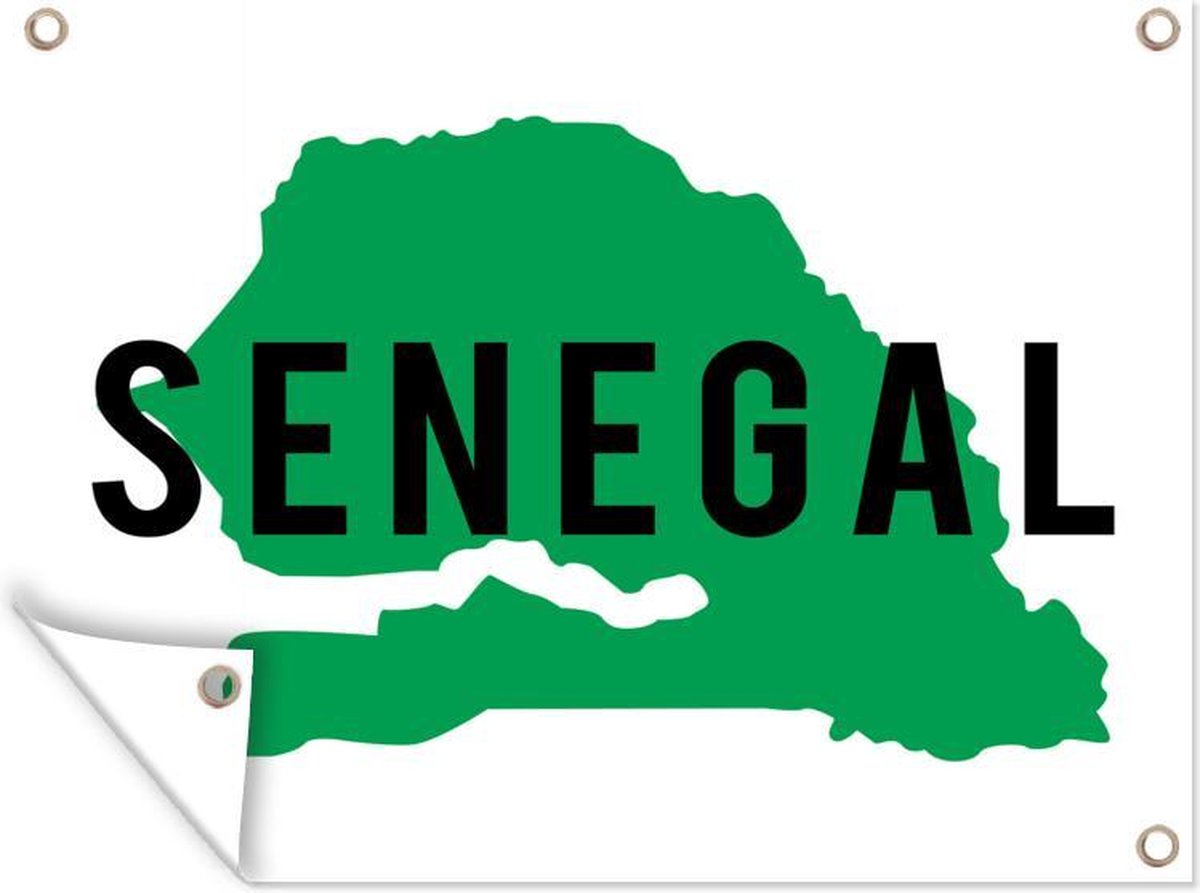 Muurdecoratie buiten tekening van Senegal in zwarte letters - 160x120 ...