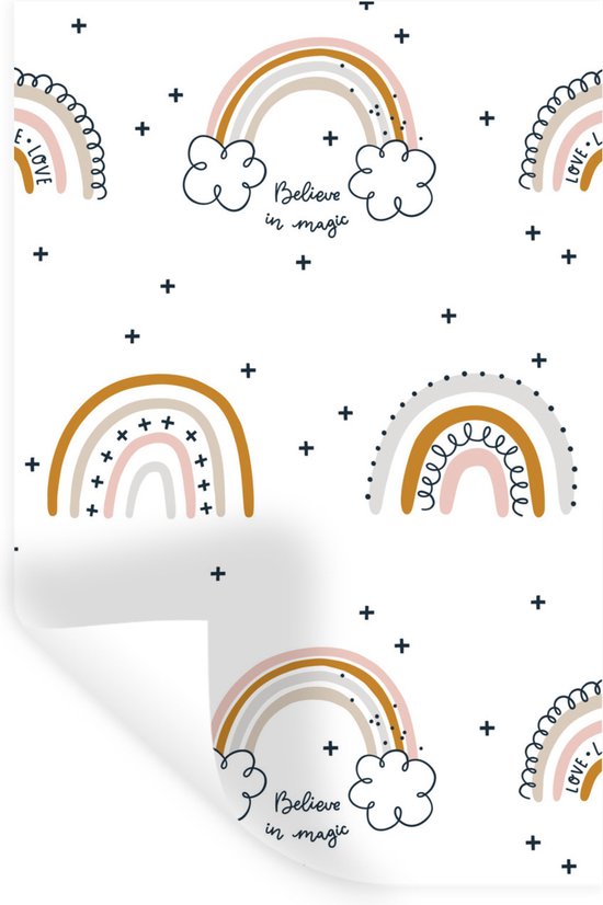 Muurstickers - Sticker Folie - Patroon - Regenboog - Simpel - 60x90 cm ...