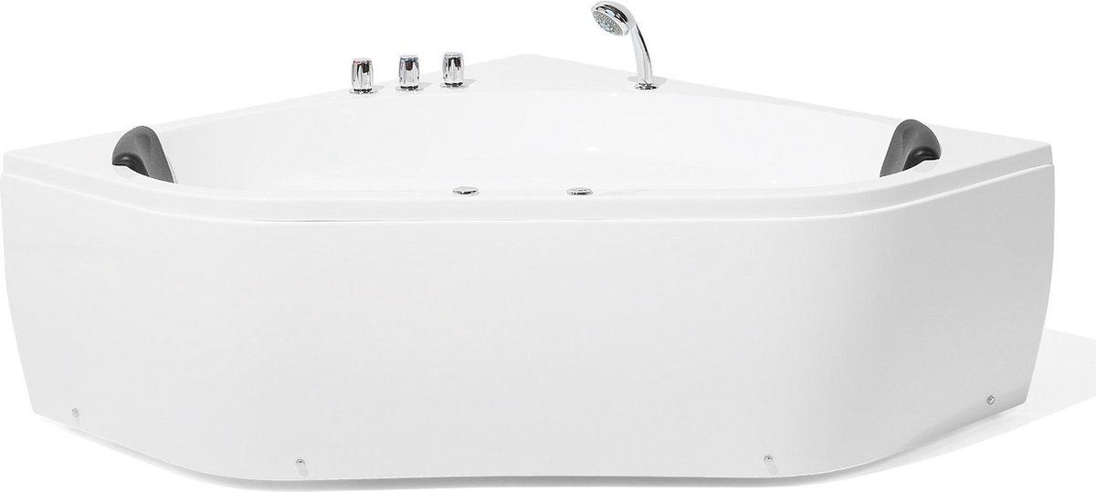 Beliani MEVES - Hoekbad whirlpool - wit - Acryl | bol.com