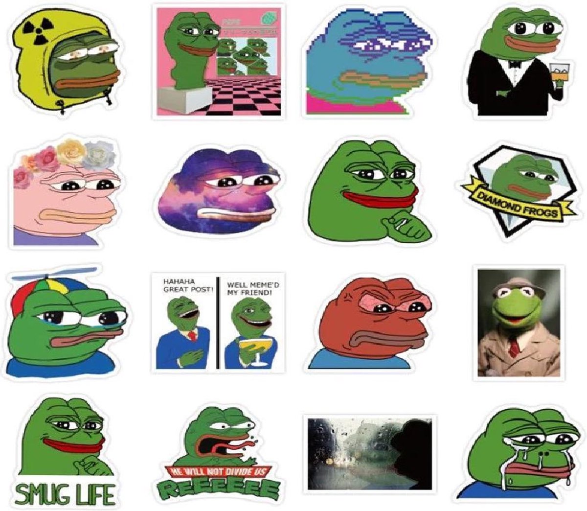 Pepe Stickers - Meme Stickers - Grappige Stickers Voor Op Pc, Laptop ...