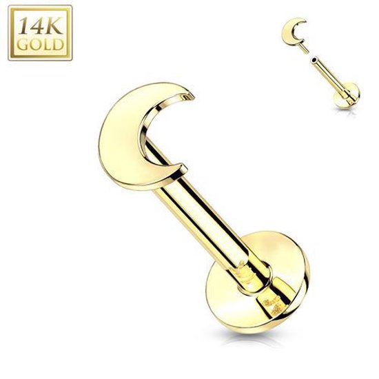 Piercing push in 14kt goud maan - LMPiercings | bol