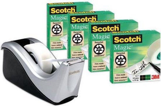 Tapehouder scotch c60 zilver | bol