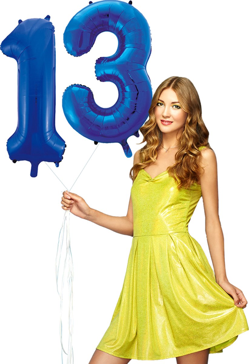 Blauwe folie ballonnen cijfer 13. | bol.com