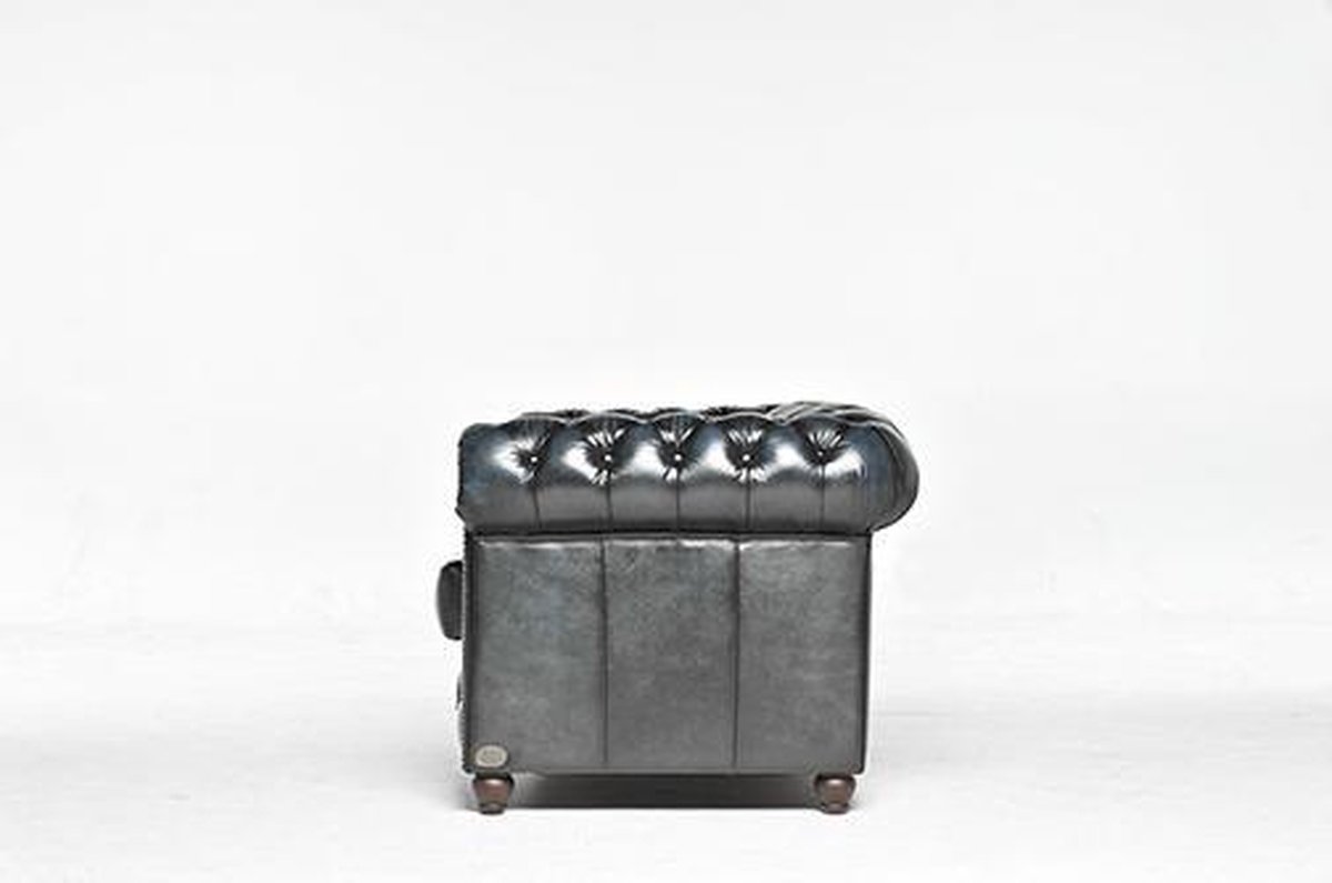 Chesterfield Bank Original Leer | 3-zits | Antiek Blauw | 12 jaar ...