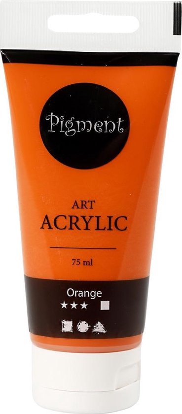 Acryl Verf, semi-glanzend, semi-dekkend, oranje, 75 ml/ 1 fles | bol