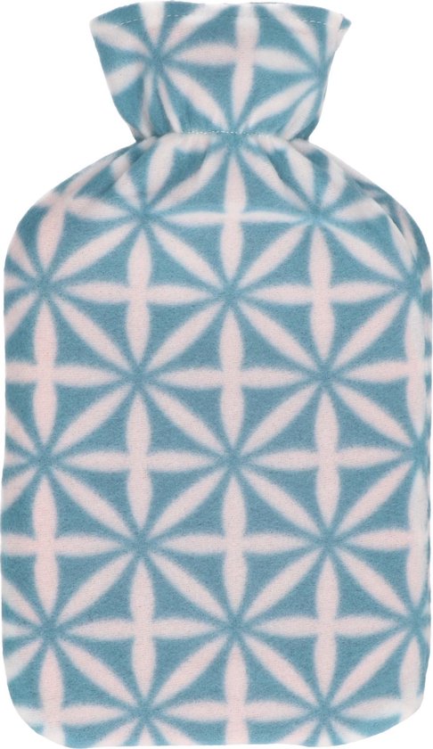 Water kruik met fleece hoes lichtblauwe/witte sterren print 1,7 liter ...