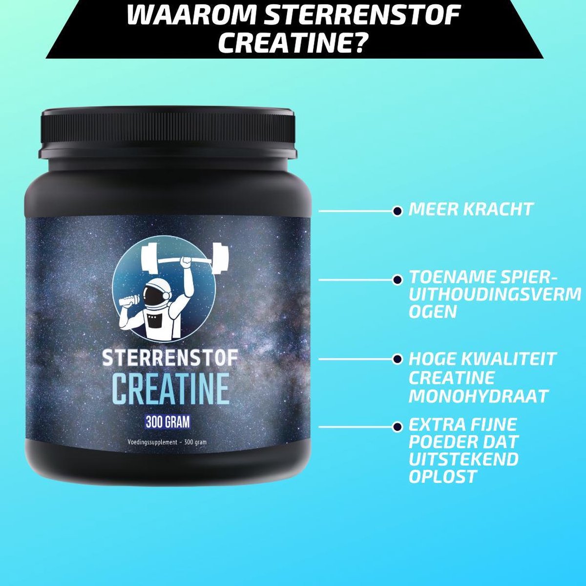 Sterrenstof Creatine - Sportvoeding - Creatine Monohydraat Poeder - 100 ...