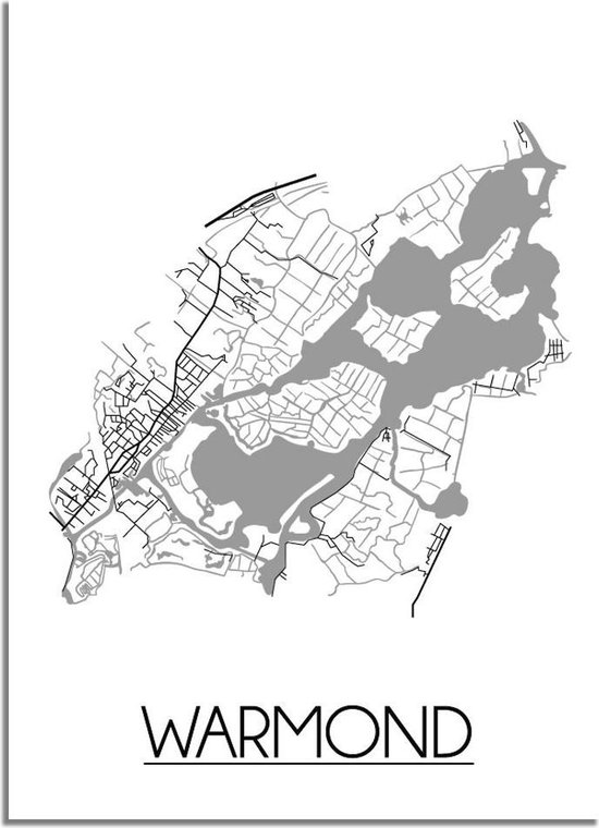 Warmond Plattegrond poster A4 poster (21x29,7cm) - DesignClaud | bol.com