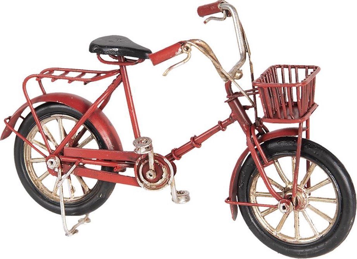 Clayre & Eef Decoratie Miniatuur Fiets 16x6x10 cm Rood Ijzer Kunststof ...