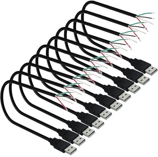 10 Stuks USB Pigtail-kabel 4-pins voor Doe-Het-Zelf Reparaties | bol