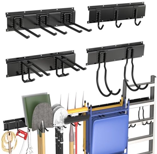 Garage Tool Opslag Organisatie Rack - 64 Inch Schop Houder met 10 ...