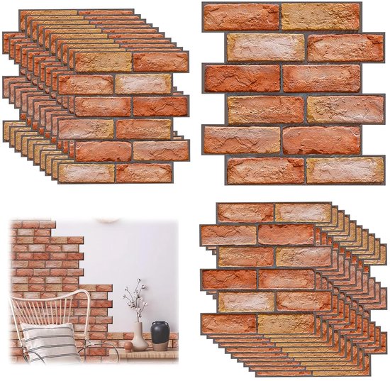 Zelfklevend 3D-behang - Antiek effect - Set van 12 - PVC - 30 cm x 30 ...