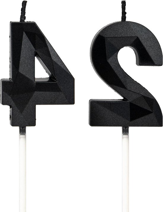 Premium - Kaarsen voor 24e verjaardag, zwart cijfer 24 kaarsen ...