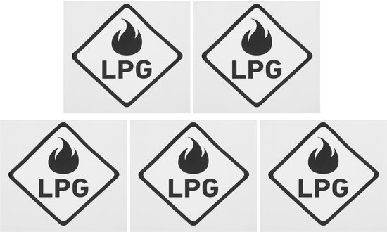 5 STKS LPG Vinyl Sticker 80x80mm Diagonale Lengte 110mm Vloeibaar ...