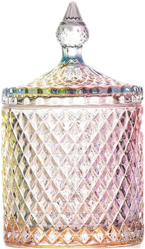 Crystal Diamond Faceted Glass Jar met Deksel - Decoratieve Suikerpot ...