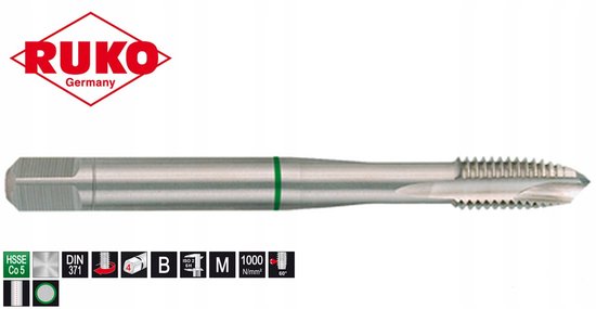 Ruko M2 HSSE-Co5 Kobalt Gutsnijder, Machine, DIN 371 | bol