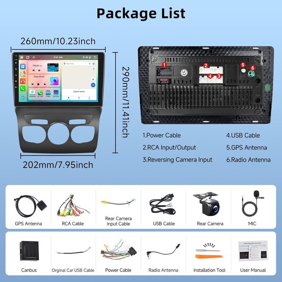 【8 Core 6+128G】 Hodozzy Carplay Autoradio voor Citroen C4L C4 DS4 2013-2017, 10 Inch... | bol