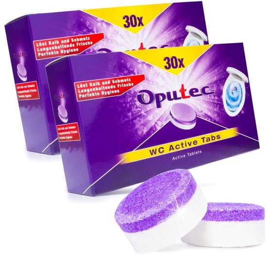 Oputec 60x WC Active Tabs – toiletreiniger tabletten – kalk & urinsteen ...