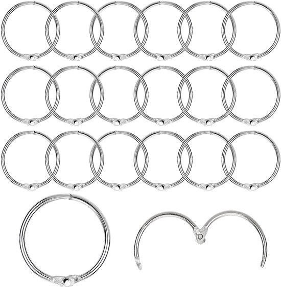 Binder Rings, 20 Pieces Paper Rings Flash Card Rings Metal Rings for ...