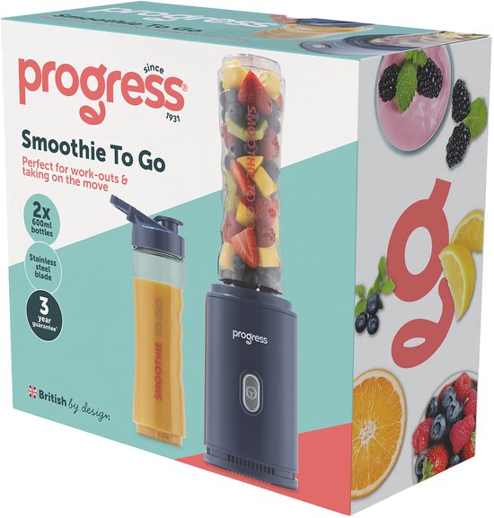 Progress Smoothie To Go Blender - 500W | 2 x 600ml Flessen | bol