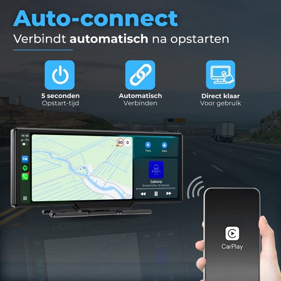 Carplay scherm Auto 10 inch - Navigatiesysteem auto geschikt voor Apple ...