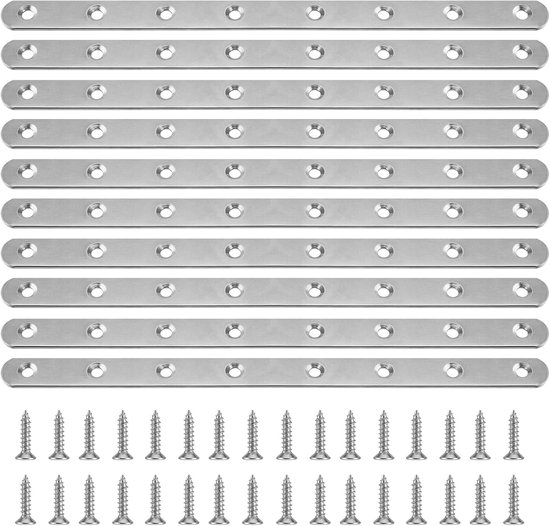 Pack of 10 Flat Connectors - Wood Connectors - Stainless Steel Hole ...