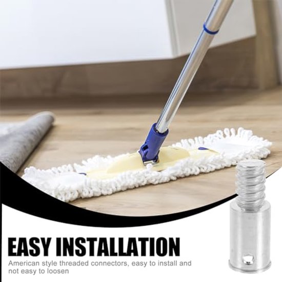 3 pieces mop handle replacement extension rod accessories with threaded ...