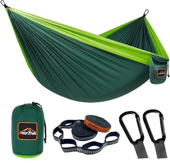Lichtgewicht Camping Hangmat met Boom Bandjes - Enkele en Dubbele Nylon ...