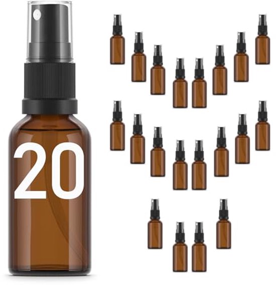 Navulbare amberkleurige spuitfles - 30 ml, set van 20 | bol