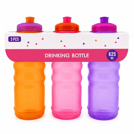Benza Drinkflessen Set van 3 – 625 ml – Bidons / Sportbidons ...