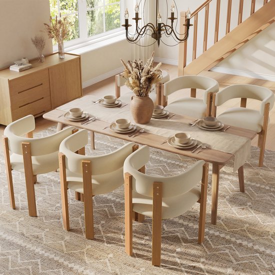 Wishdor Eetkamerstoelen Set Van 6 - Ergonomisch Ontwerp - Dikke ...