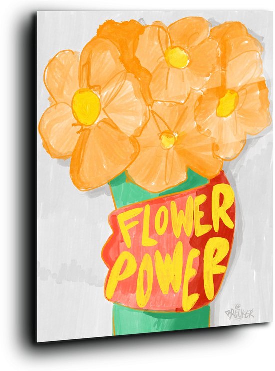 Flower power - Meerdere kleuren - Poster 60 x 80 cm Ge | bol
