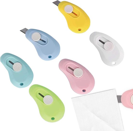 6 stuks intrekbare mini-cuttermessen - compact en veilig | bol